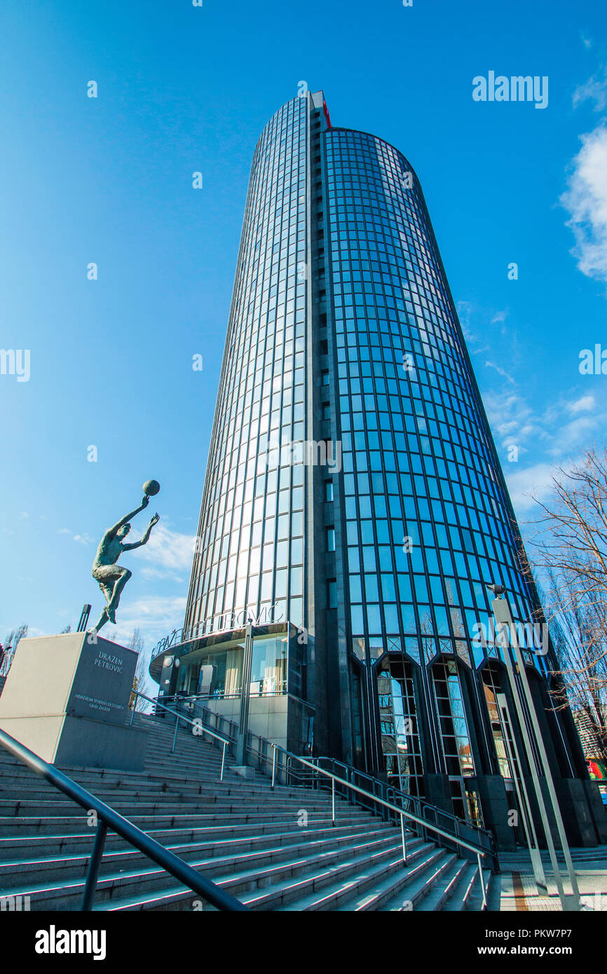 Zagreb, Croatia, monument of famous Croatian basketball player Drazen ...