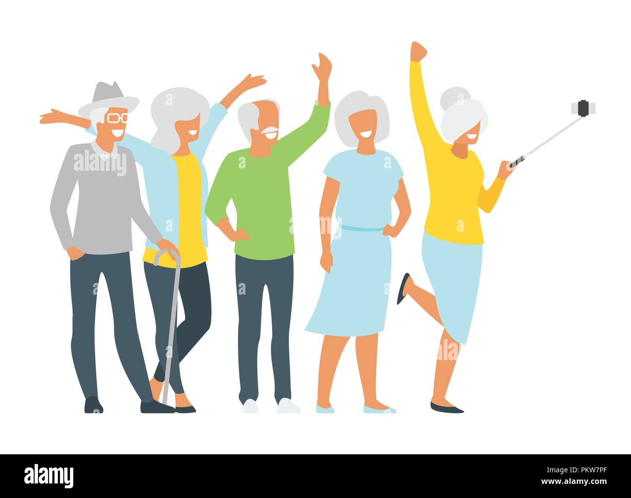 Group of elderly people lifestyle Stock Vector Images - Alamy