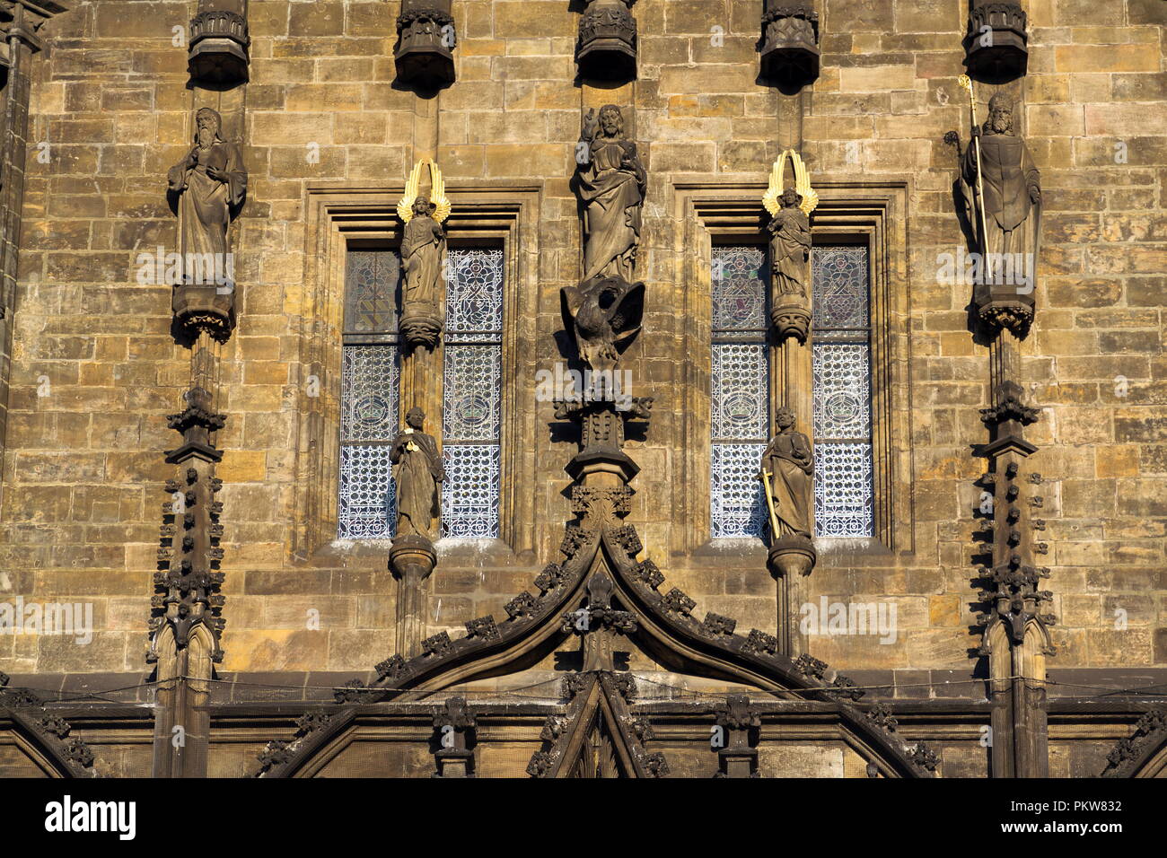 Powder Gate Tower architecture detail, Kings Road, Old Town, Prague ...