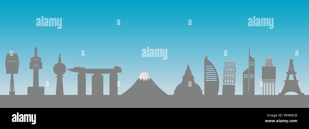 International City Skyline Silhouette vector and illustration Stock ...