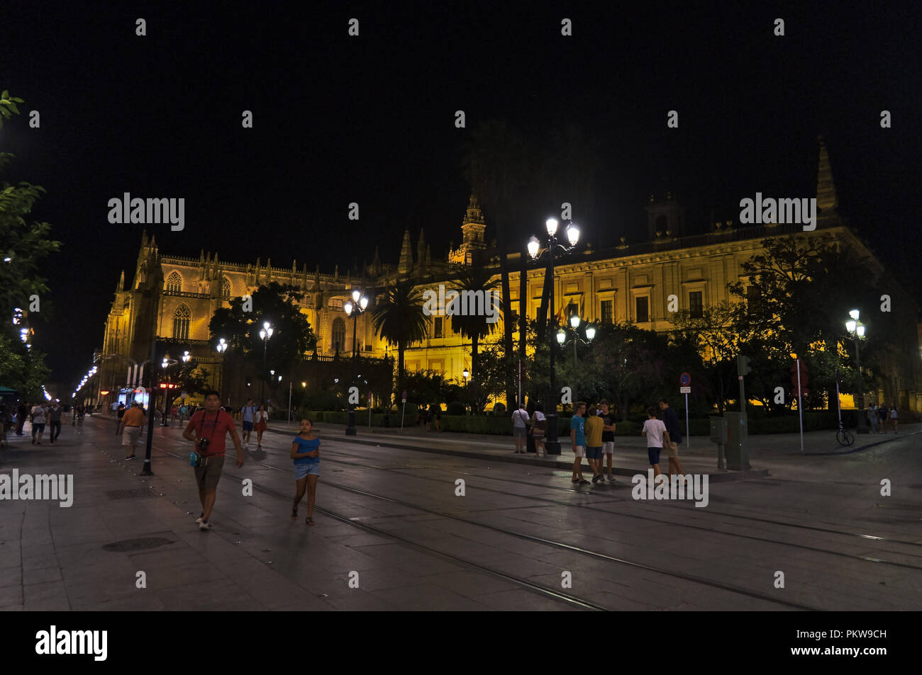 Seville city scene at Night. Andalusia, Spain Stock Photo - Alamy