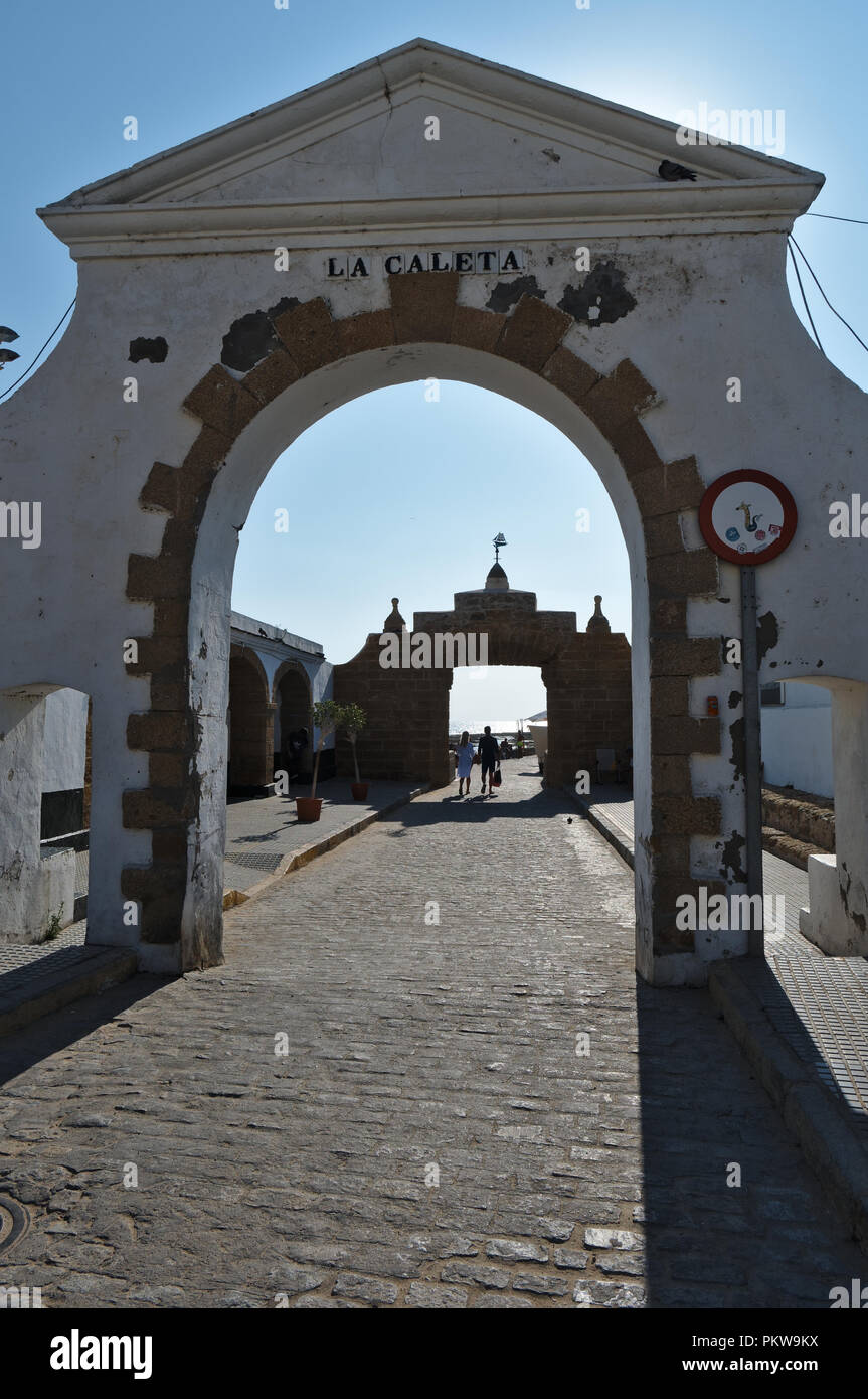 La Caleta Beach in Cadiz. Spain Stock Photo - Alamy
