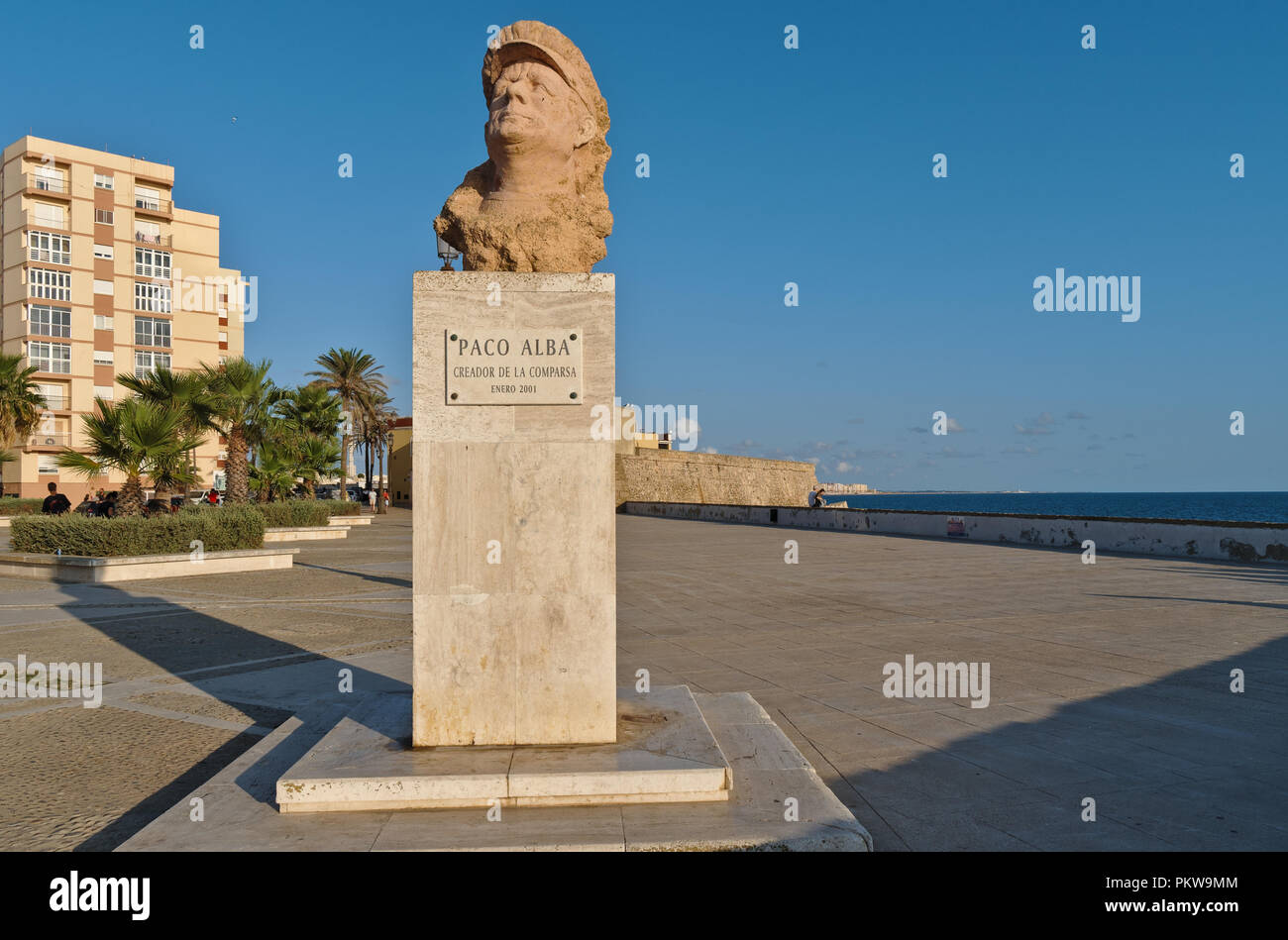 Paco Alba Statue in Cadiz, Spain Stock Photo - Alamy