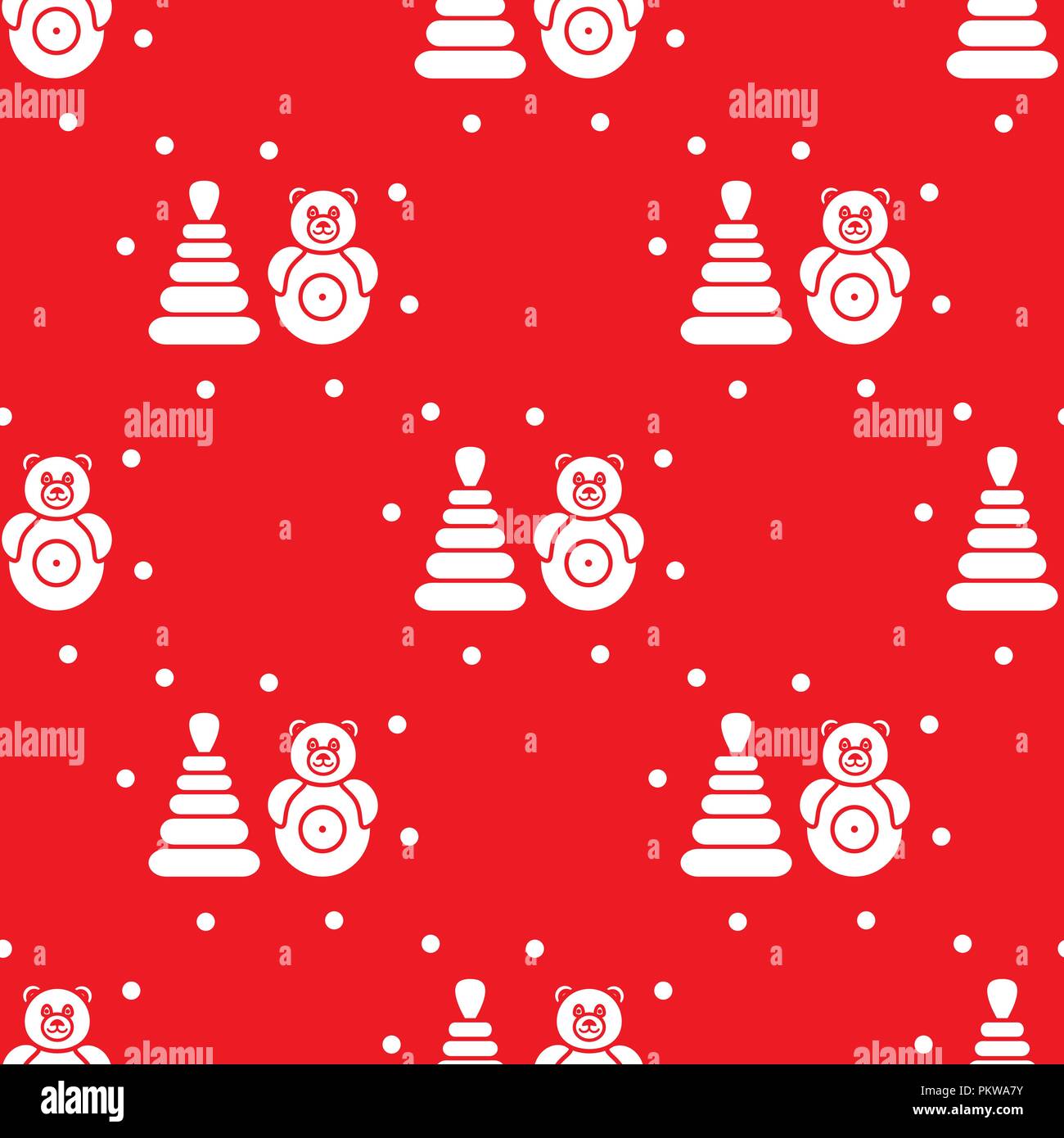 Seamless pattern with children's toys. Roly-poly, pyramid Stock Vector ...