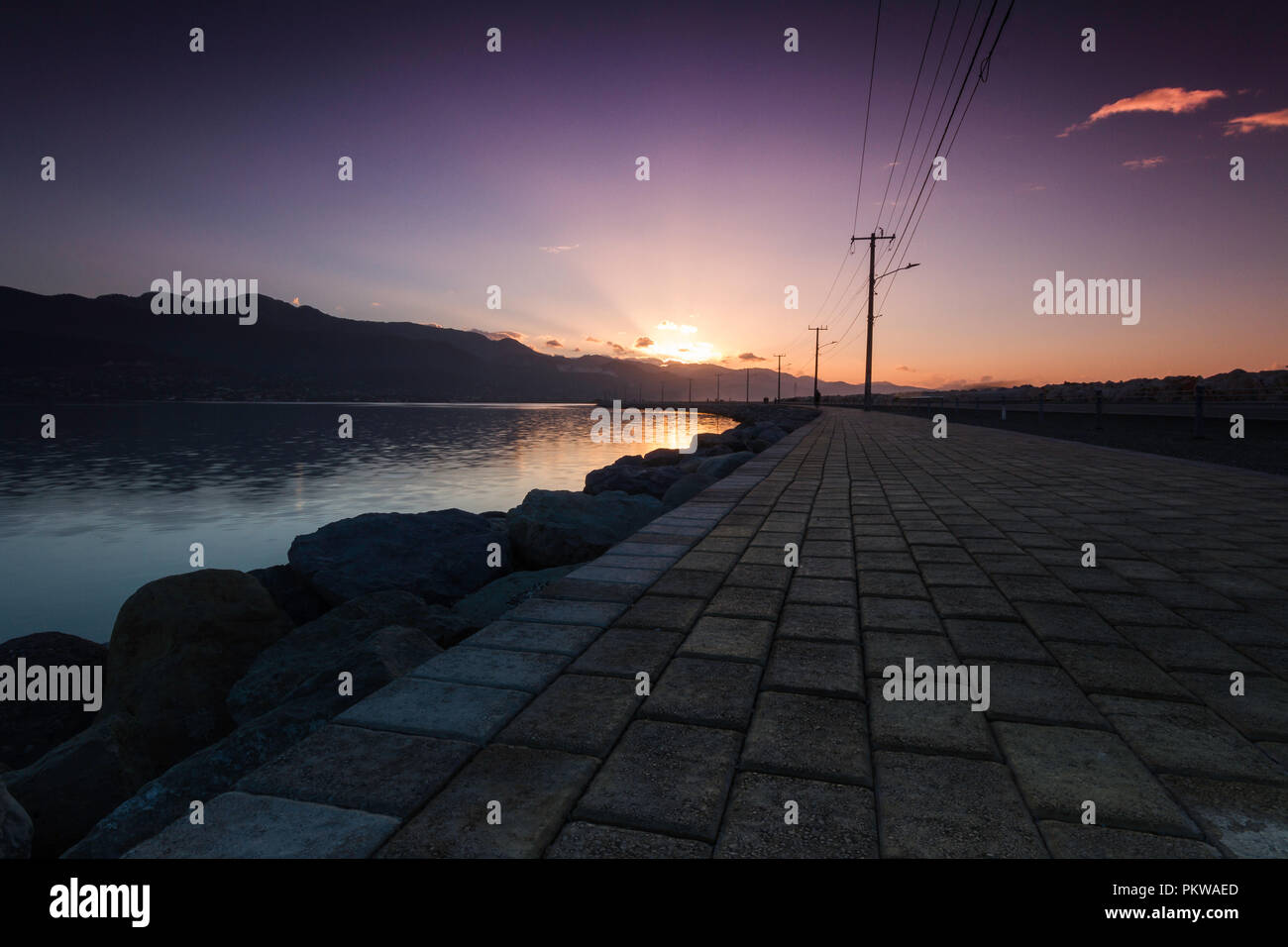 Twilight mountain path silhouette hi-res stock photography and images ...