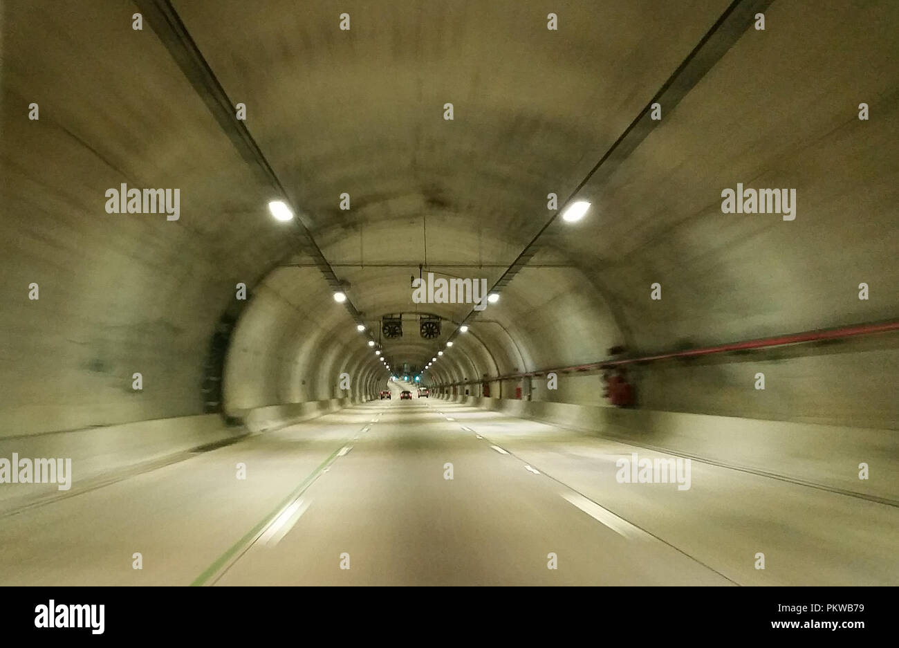 Picture of inside the tunnel. Moving blurred picture of inside a tunnel ...