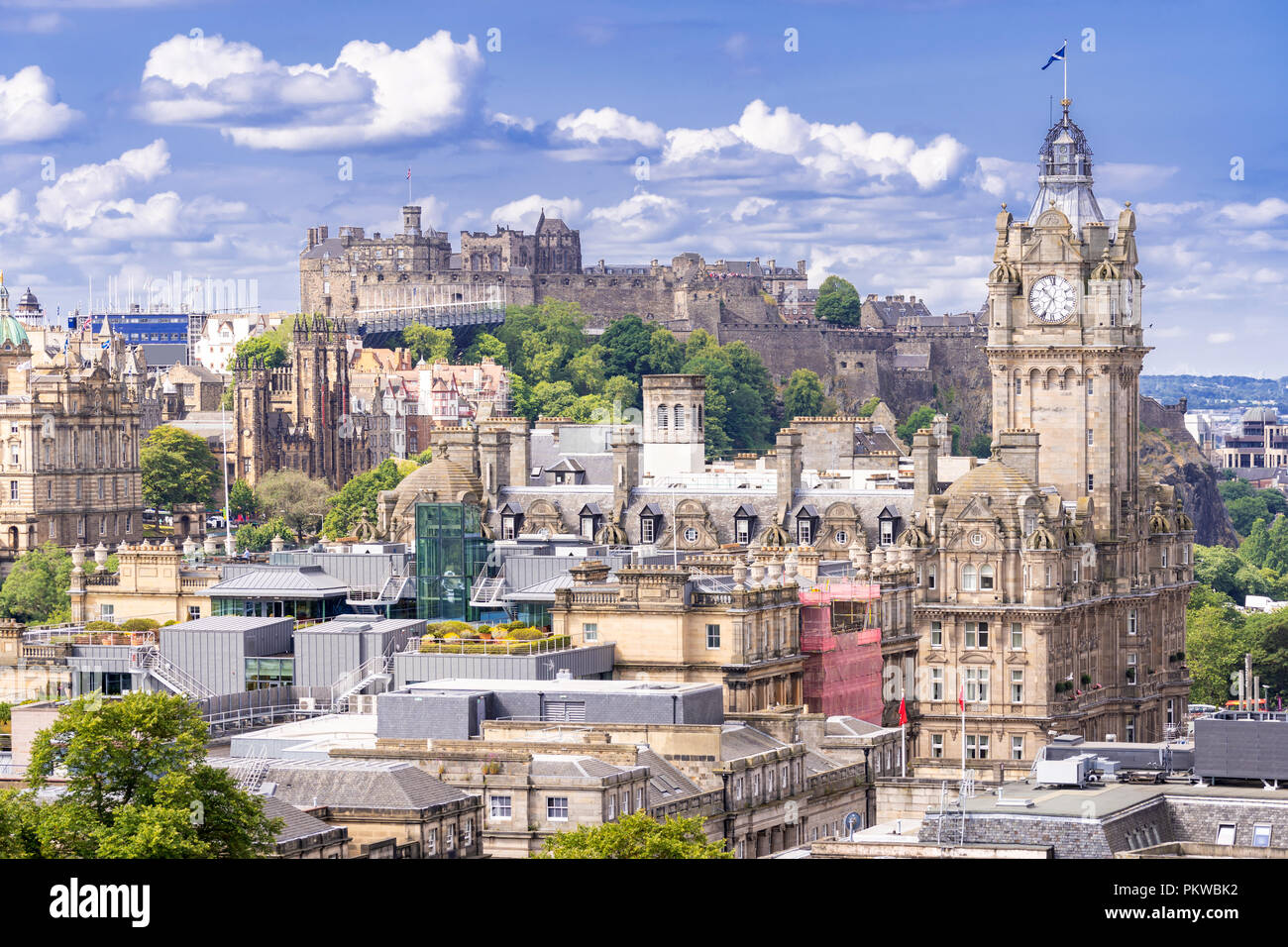 Edinburgh Castle with Cityscape from Calton Hill, Edinburgh, Scotland ...