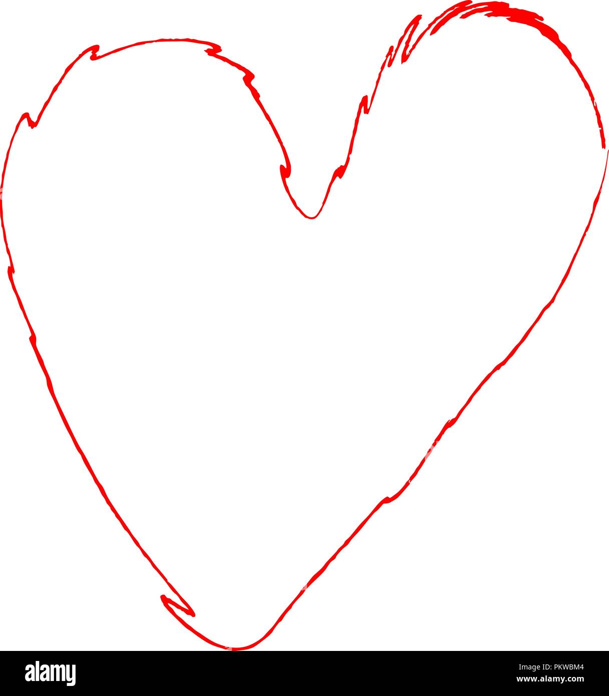 vector heart curve with a thin line.thin line of life heart. elegant ...
