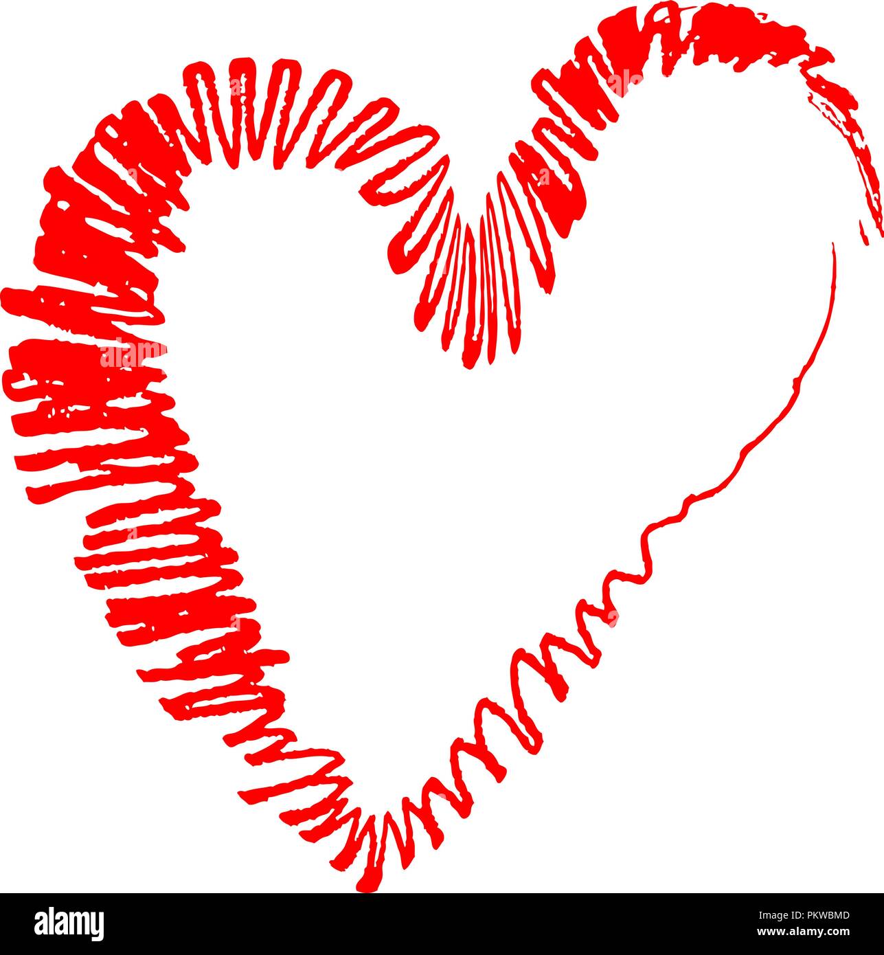 vector cardiogram heart curve with a thin line.thin line of life heart ...