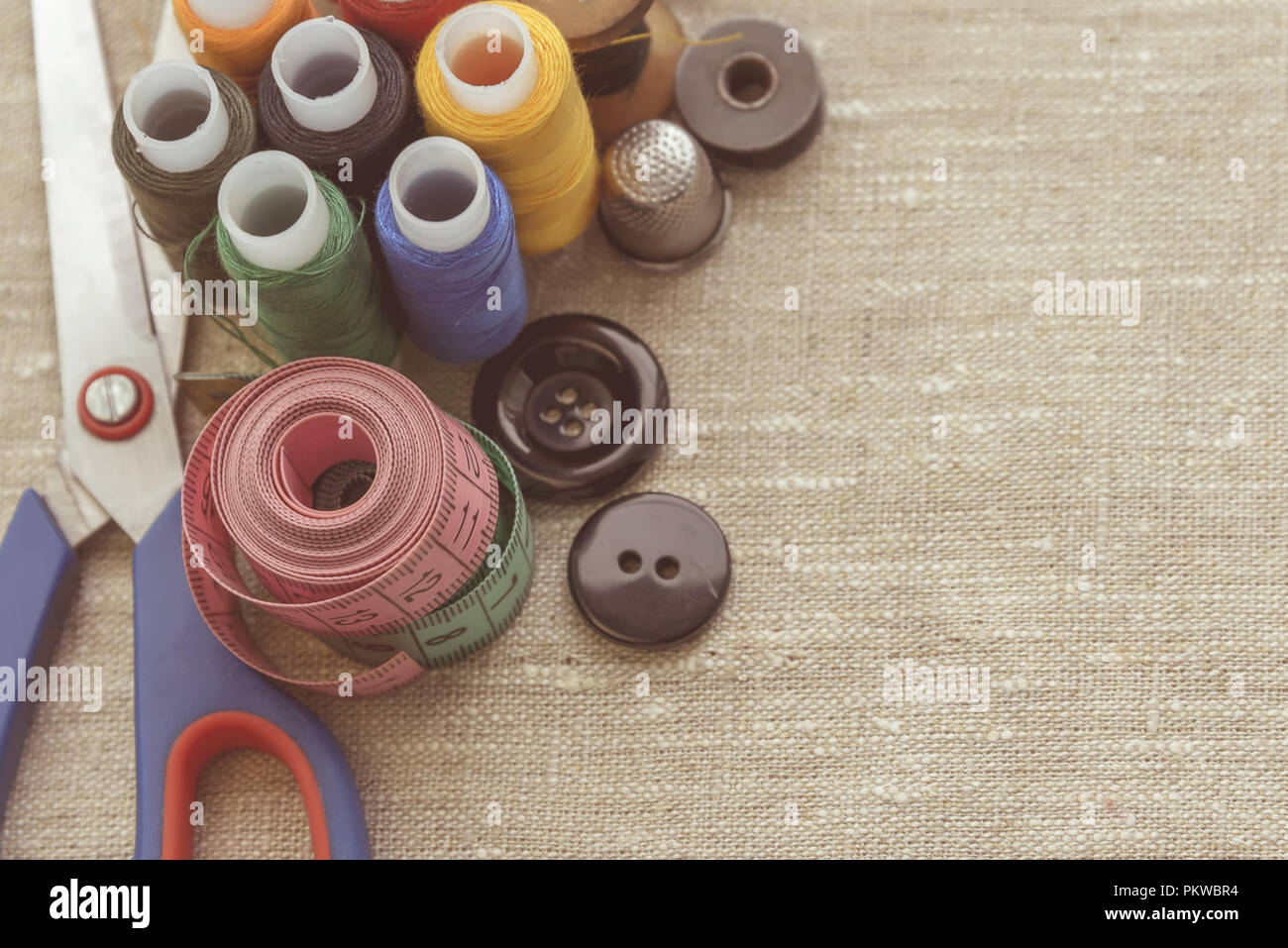 composition of seamstress, tailor, thread for sewing and for knitting ...