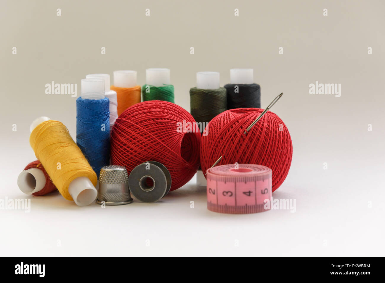 composition of seamstress, tailor, thread for sewing and for knitting ...