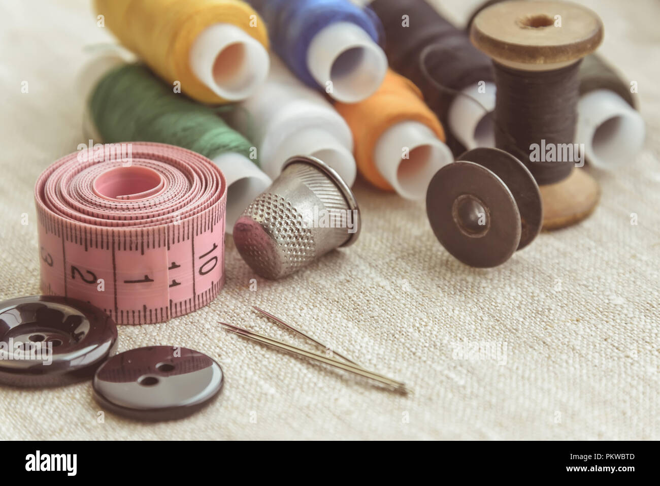 composition of seamstress, tailor, thread for sewing and for knitting ...