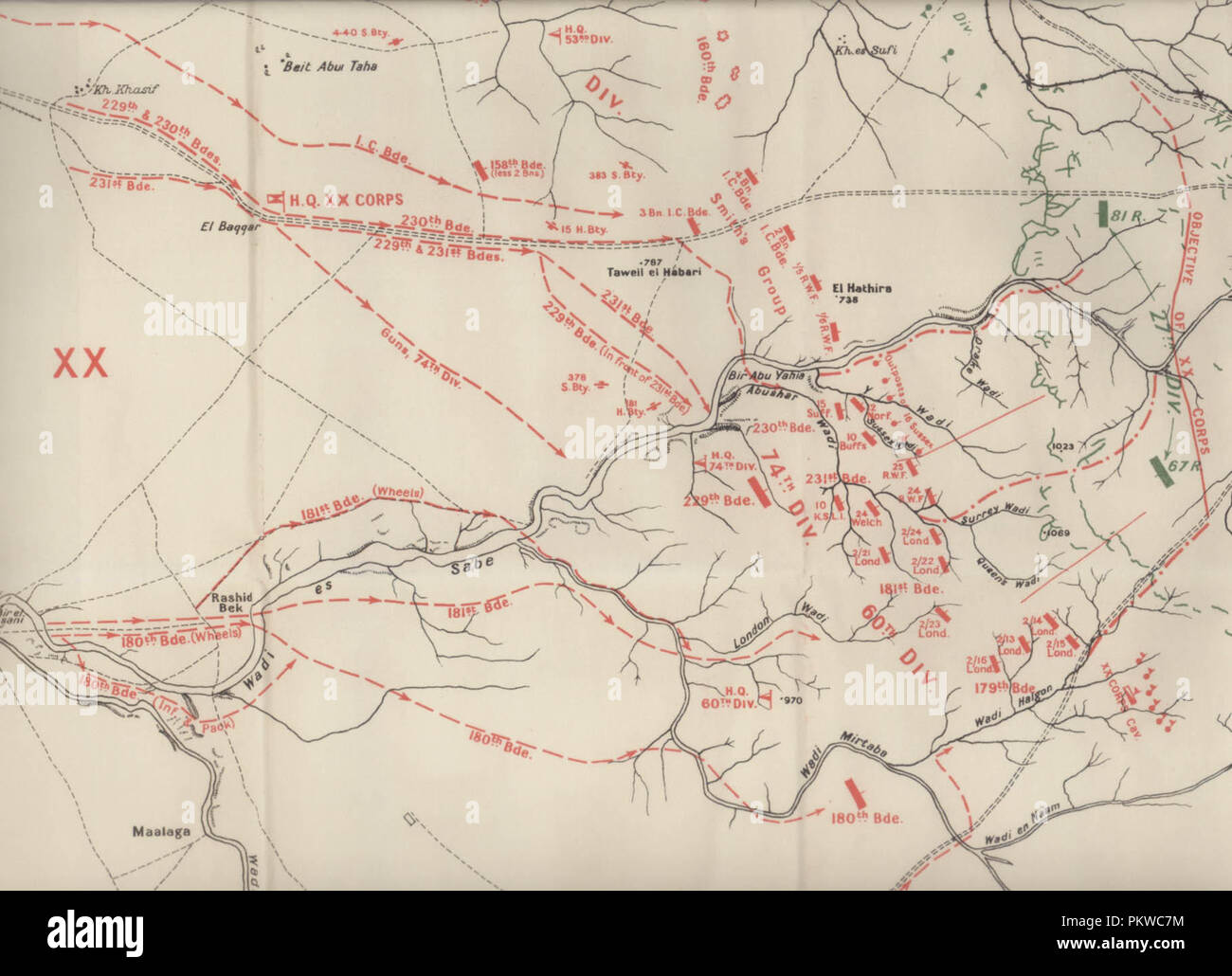 Falls Map 5 Detail of infantry approach marches Stock Photo - Alamy