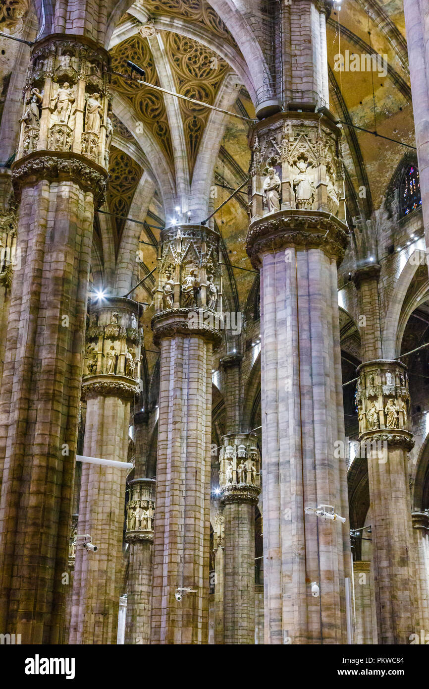 Milan cathedral columns hi-res stock photography and images - Alamy
