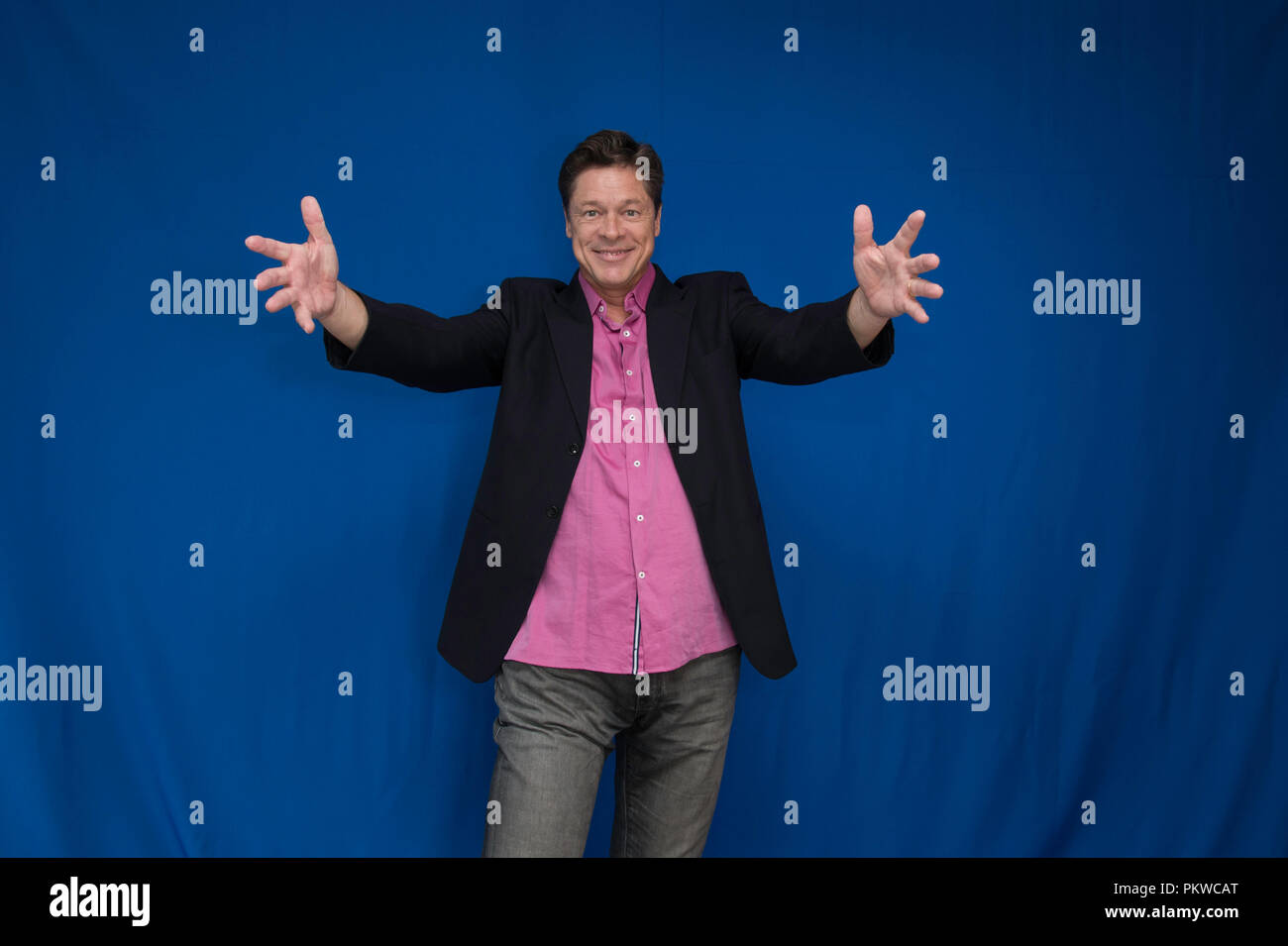 Victory. Man emotional, expressing emotion Stock Photo - Alamy