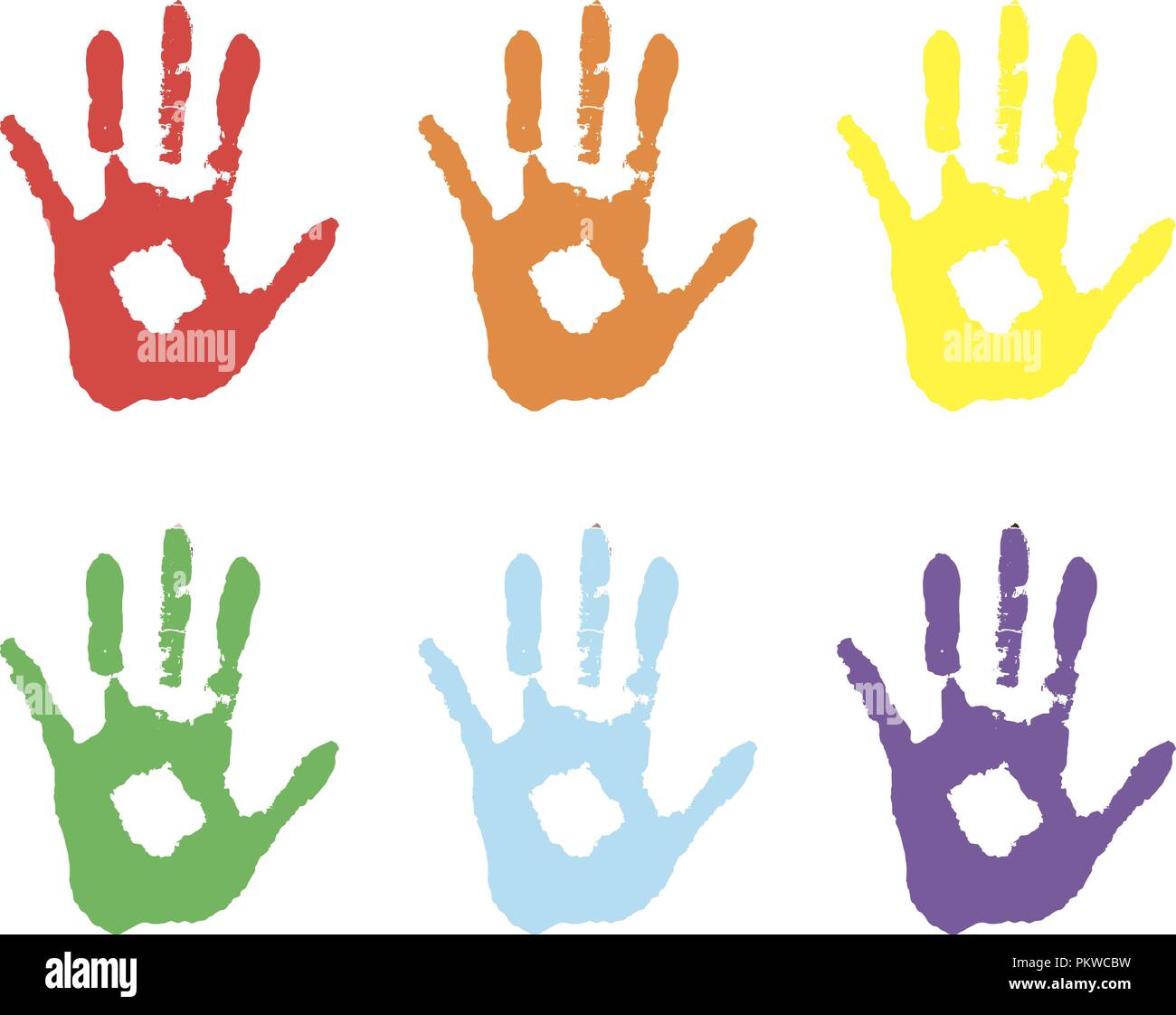 Human hands colored in Stock Vector Images - Alamy