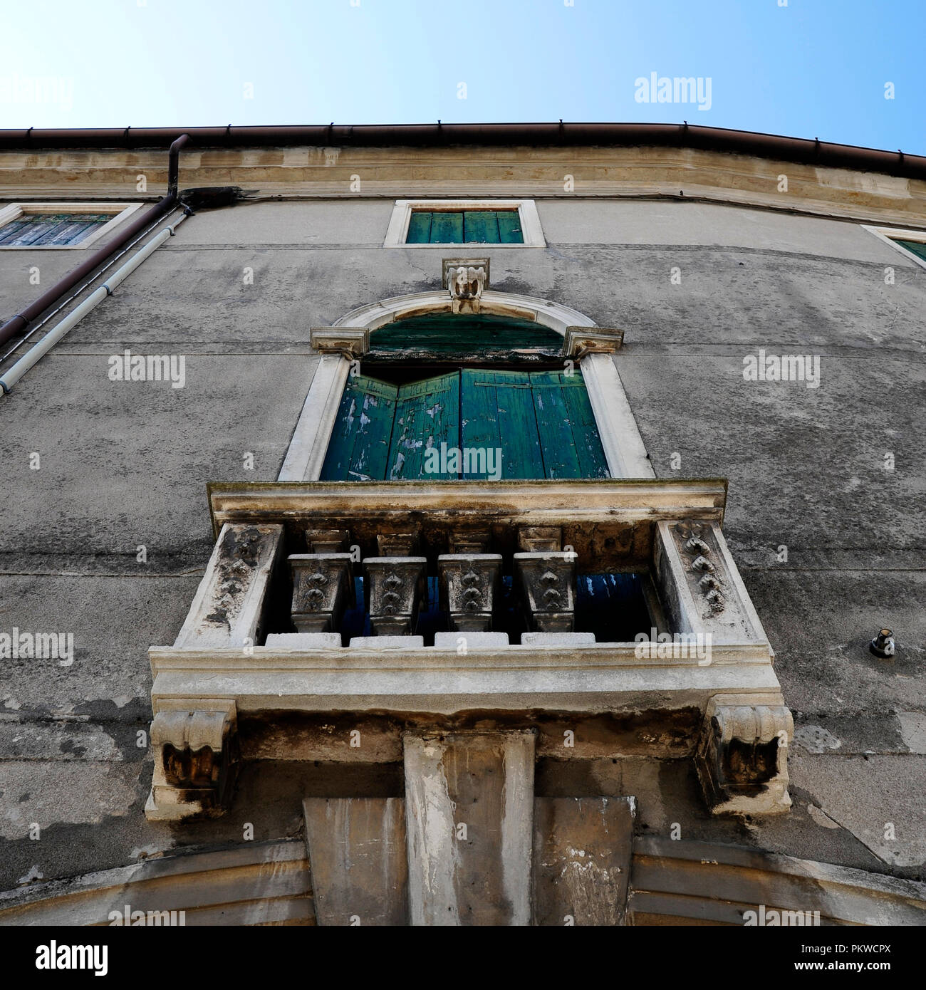 Detail of a historic Venetian style palace in Este. Este, Padua, Veneto ...