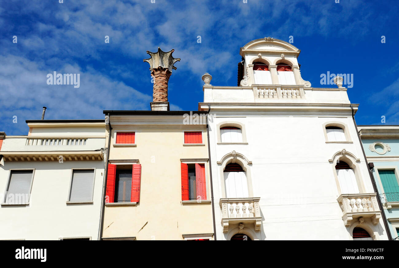 The main square and its Venetian style buildings. Este, Padova, Italy ...