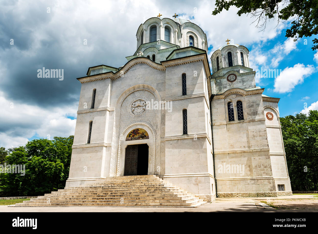 Saint George`s Church Oplenac, is the mausoleum of the Serbian and ...