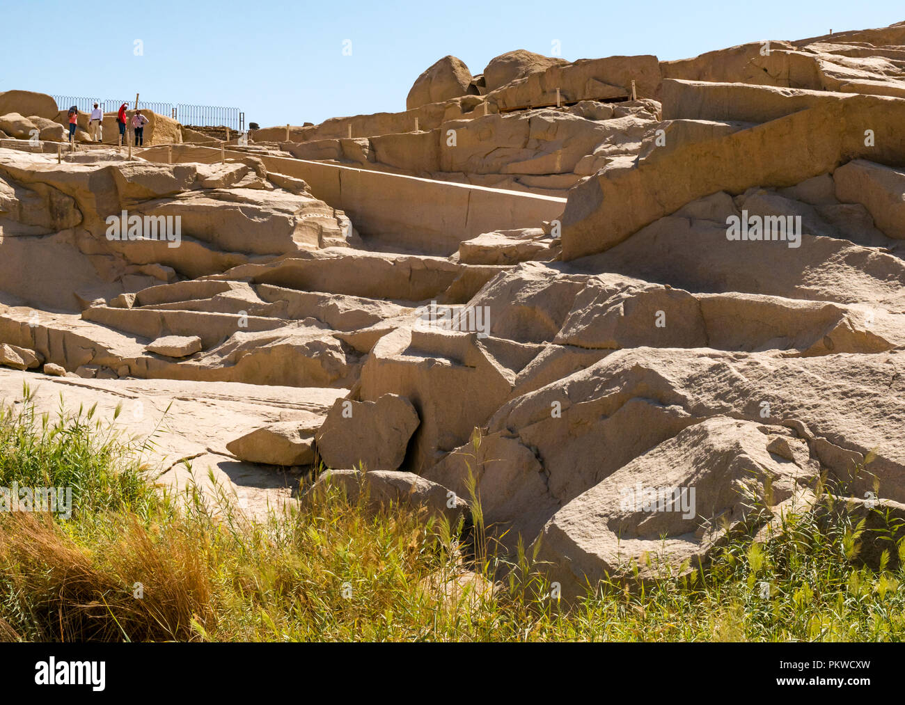 Setting of the granite rock unfinished obelisk in ancient Egyptians ...