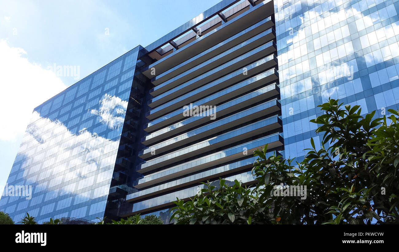 Blue glass building Stock Photo - Alamy