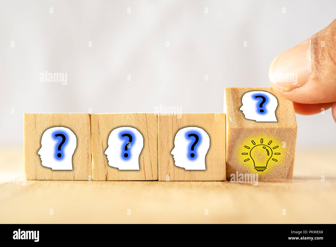 hand man try to open or flip to find an idea to resolve the problem ...