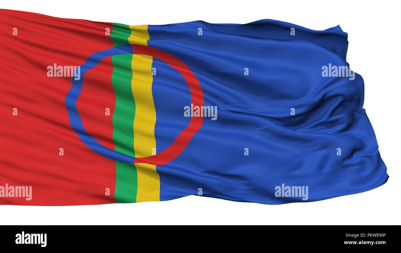 Sami Scandinavia Flag, Isolated On White Background, 3D Rendering Stock ...