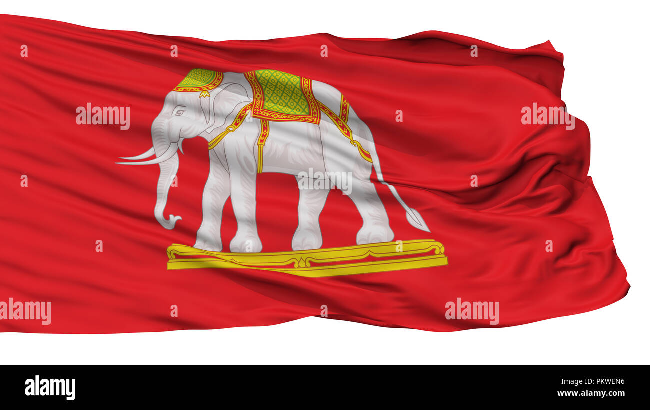 State Thailand 1916 Flag, Isolated On White Background, 3D Rendering ...