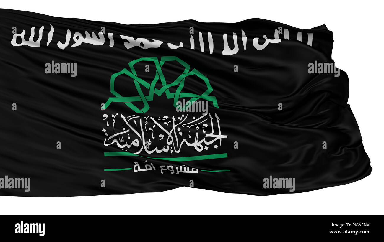 Islamic Front Syria Black Flag, Isolated On White Background, 3D ...