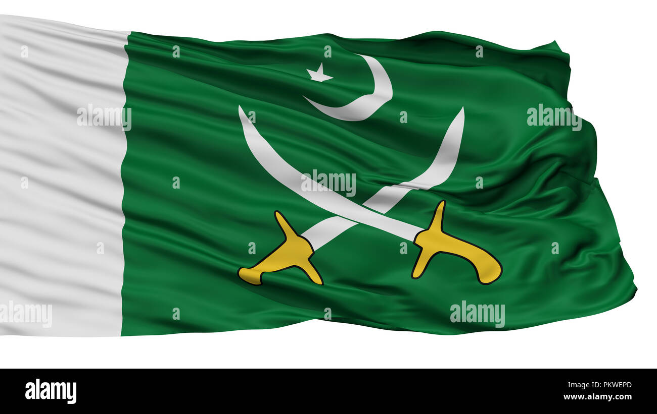 Pakistani Army Flag, Isolated On White Background, 3D Rendering Stock ...