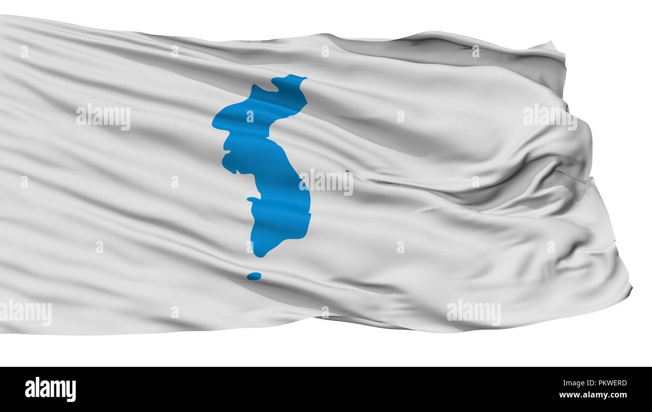 Unification Korea Flag, Isolated On White Background, 3D Rendering ...