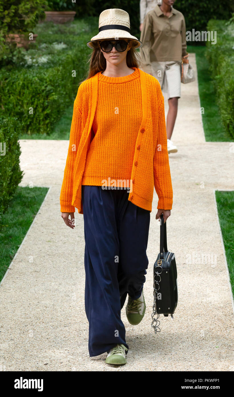 NEW YORK, NY - September 07, 2018: Natalie Ogg walks the runway at the ...