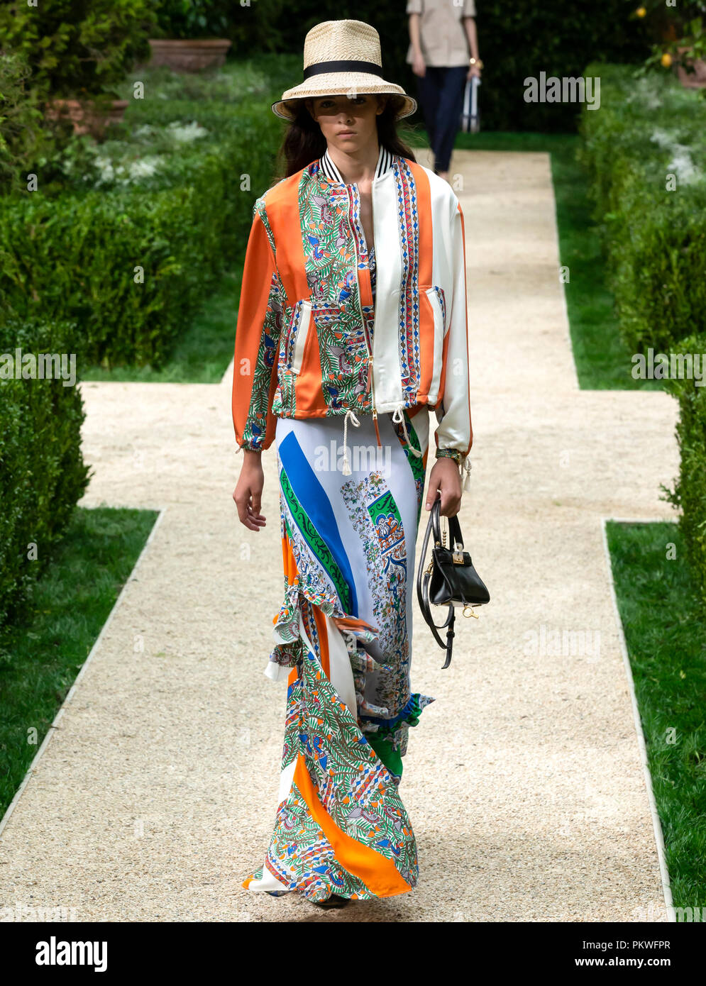 NEW YORK, NY - September 07, 2018: Maria Miguel walks the runway at the ...