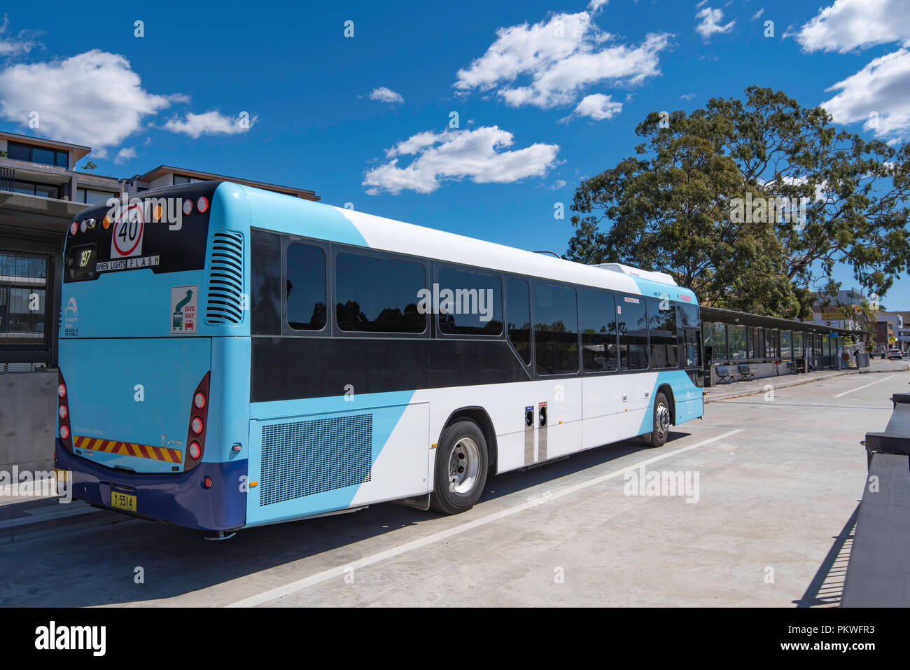 A public transport bus at the new train and bus interchange at Gordon ...