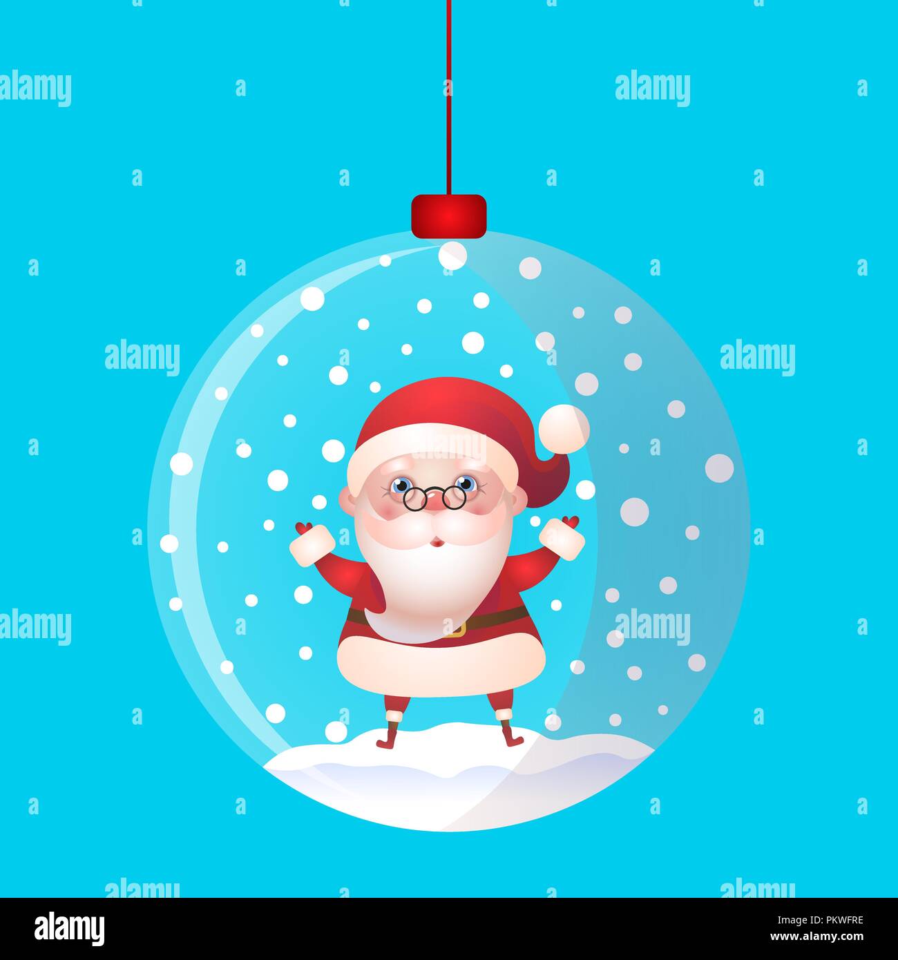 Christmas toy. Snow ball with Santa Claus inside Stock Vector Image ...