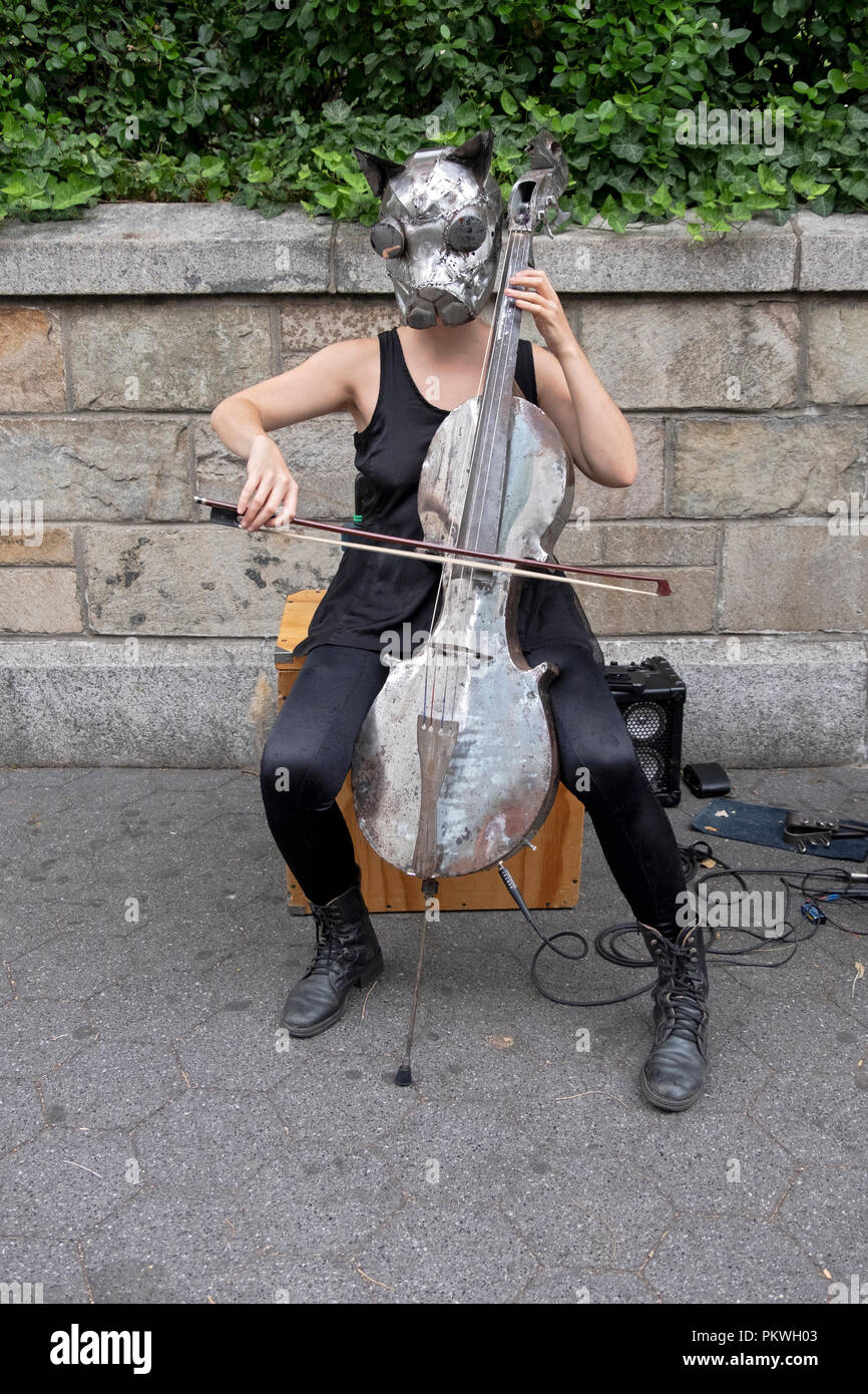 A member of Ensamble Ferroelectrico de Marte from Argentina plays an ...