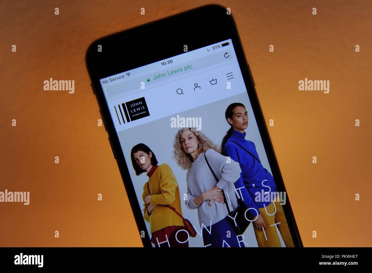 The rebranded John Lewis & Partners website Stock Photo - Alamy