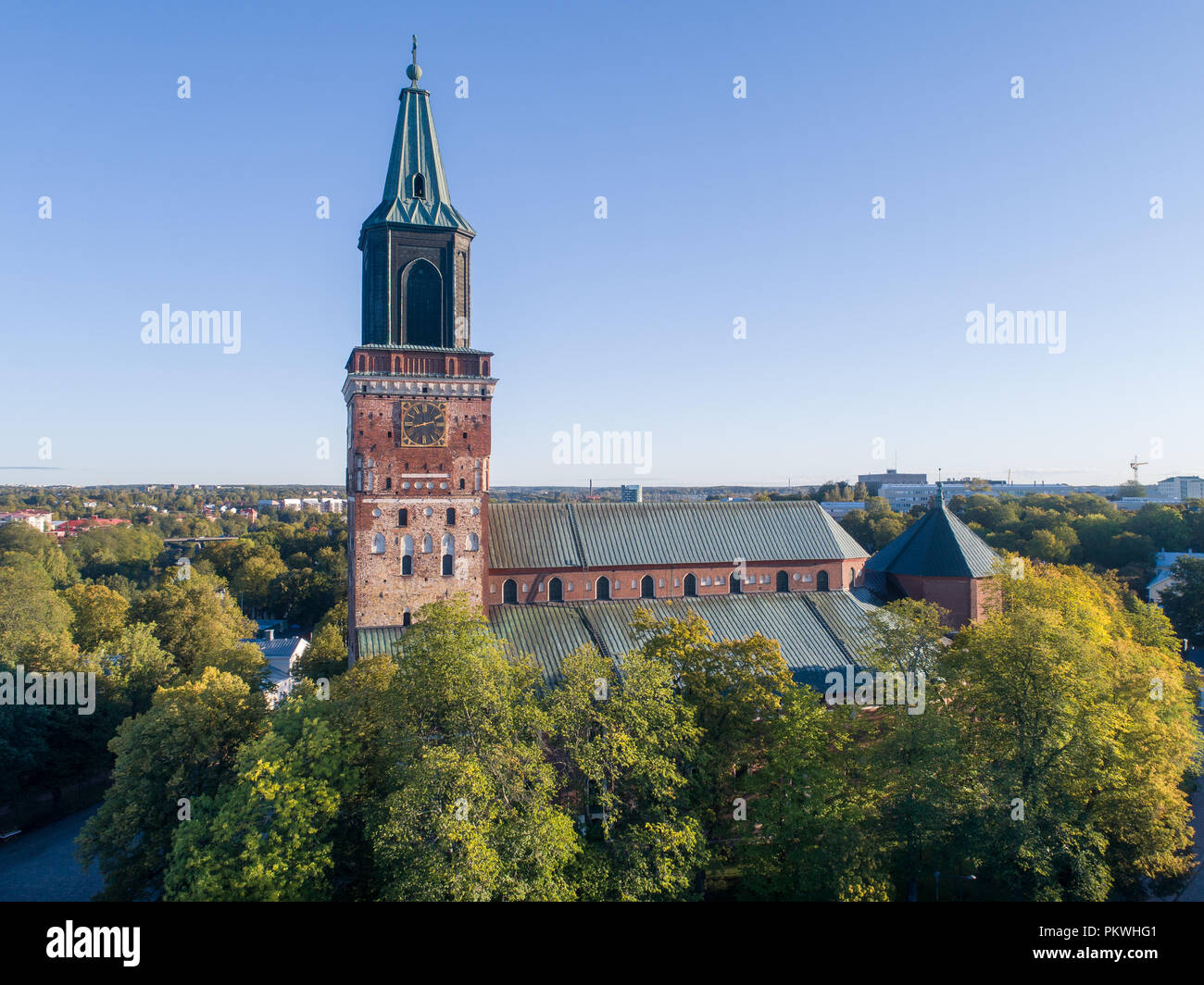 Aerial view of Turku Cathedral at summer morning Stock Photo - Alamy