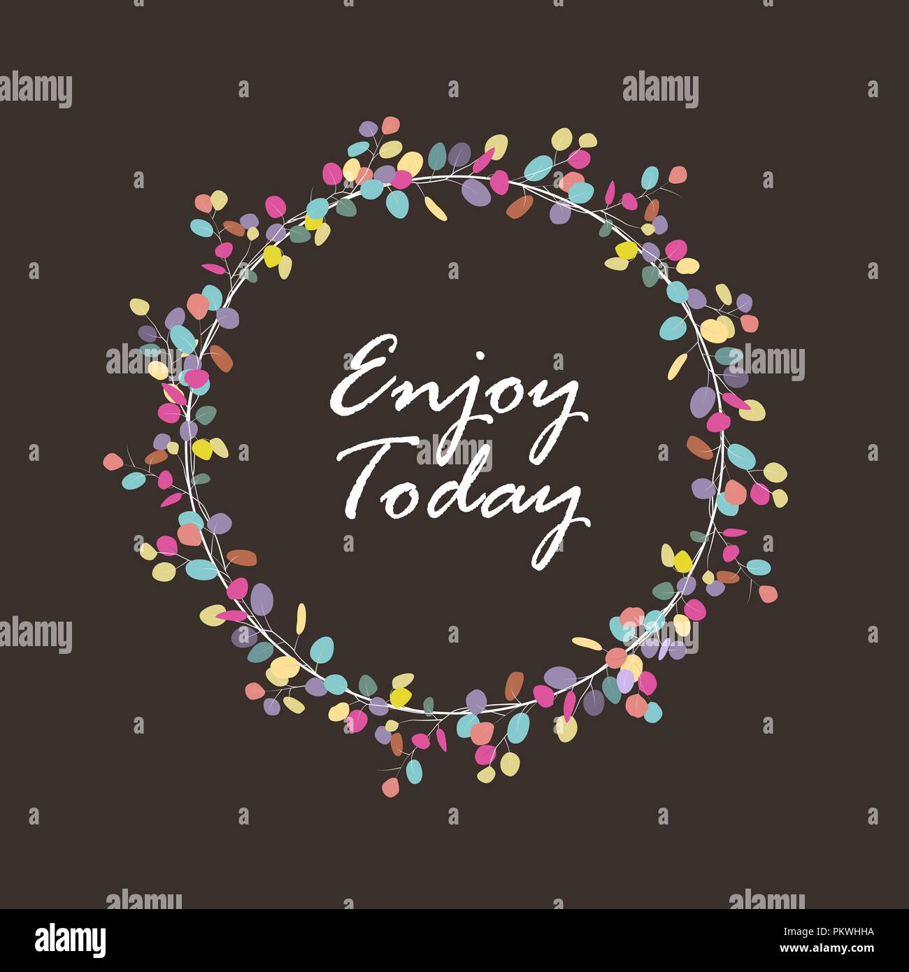 Floral round frame eucalyptus Stock Vector Images - Alamy