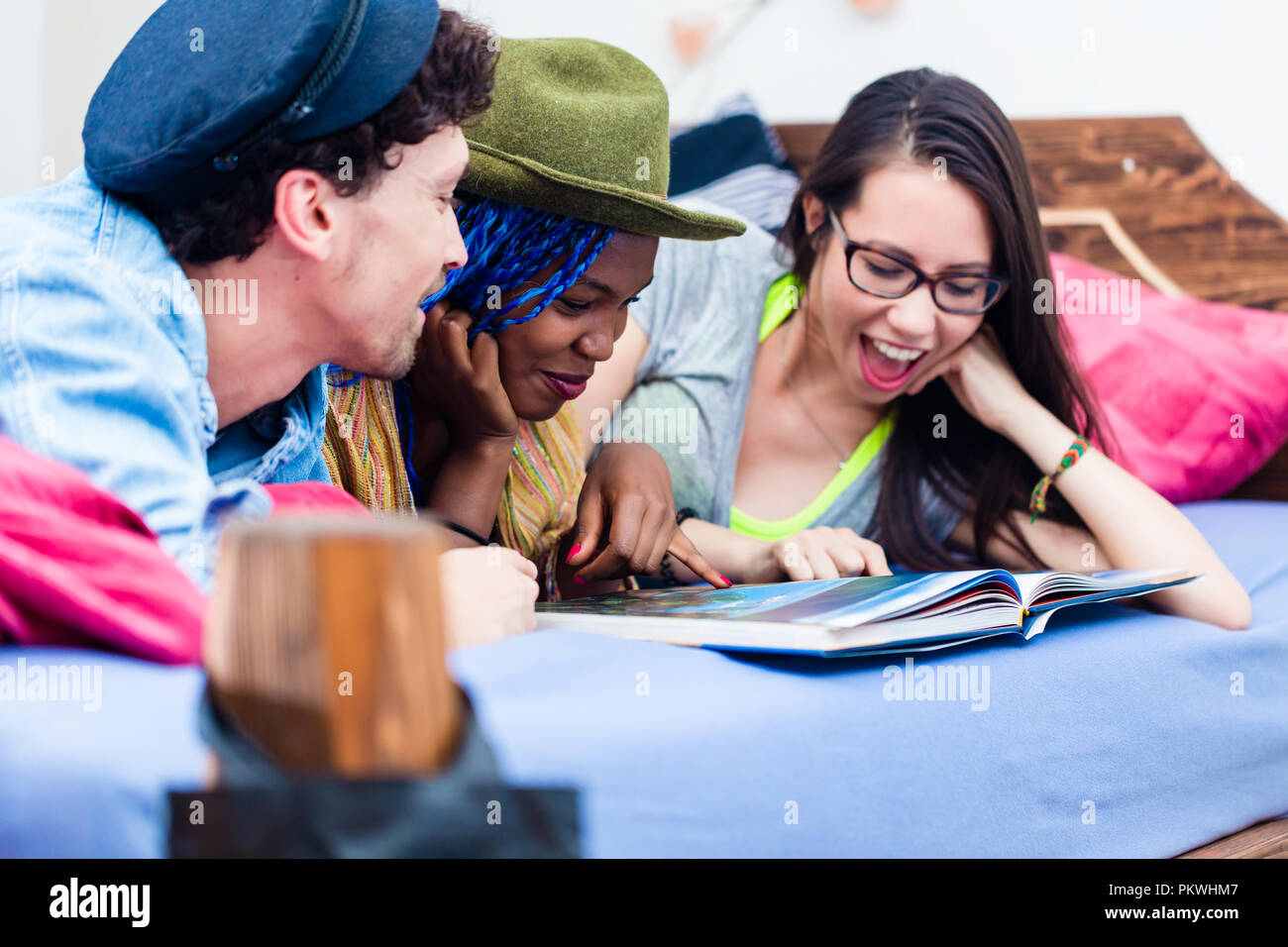Friends having fun at home Stock Photo - Alamy