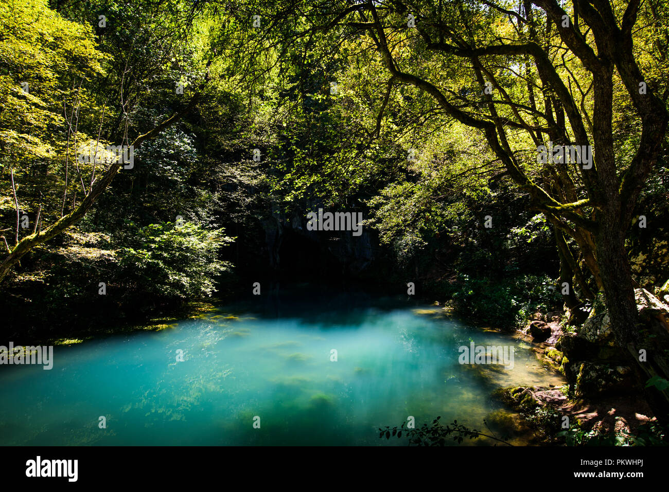 Krupaj vrelo a natural water well in eastern Serbia Stock Photo - Alamy
