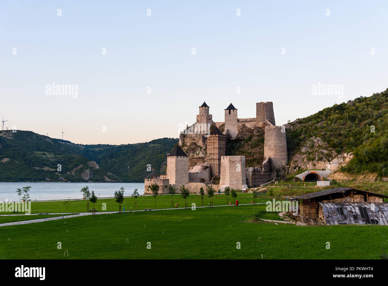Ancient Golubac fortress on Danube river in Serbia Stock Photo - Alamy