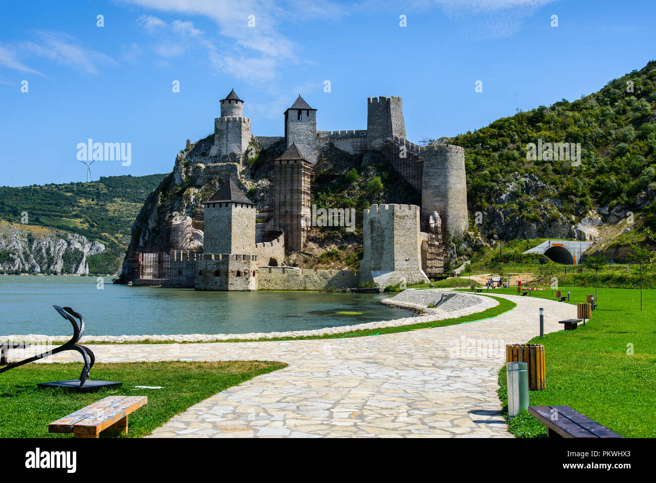 Ancient Golubac fortress on Danube river in Serbia Stock Photo - Alamy