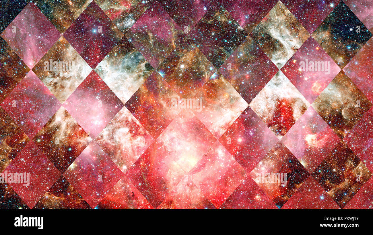 Universe, nebula, galaxy and the sacred geometry collage. Abstract ...