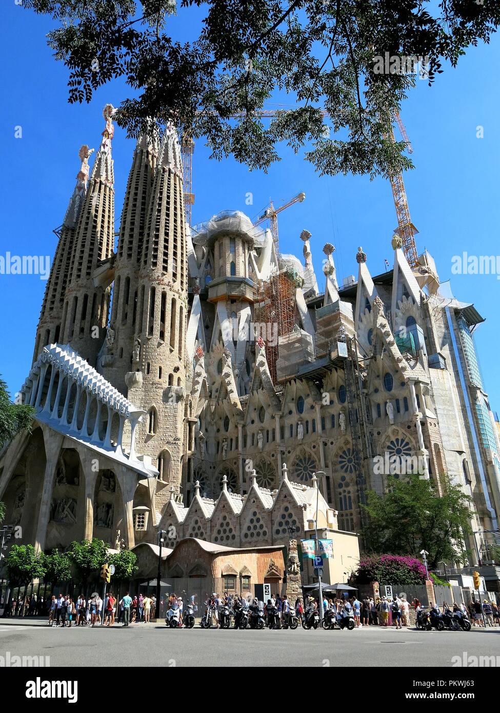 Tourists visiting Sagrada Familia, Barcelona, Spain Stock Photo - Alamy