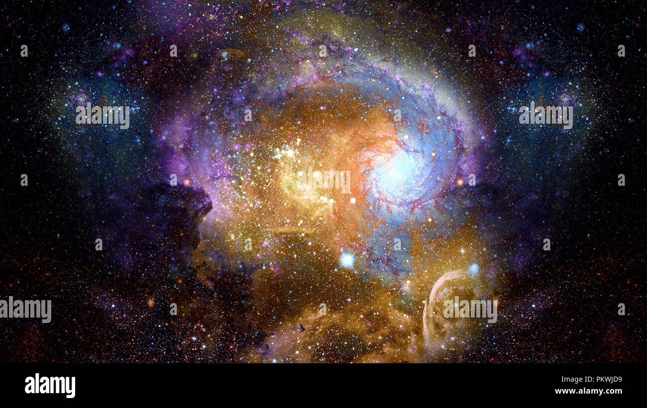 Starry deep outer space - nebula and galaxy. Night sky. Elements of ...