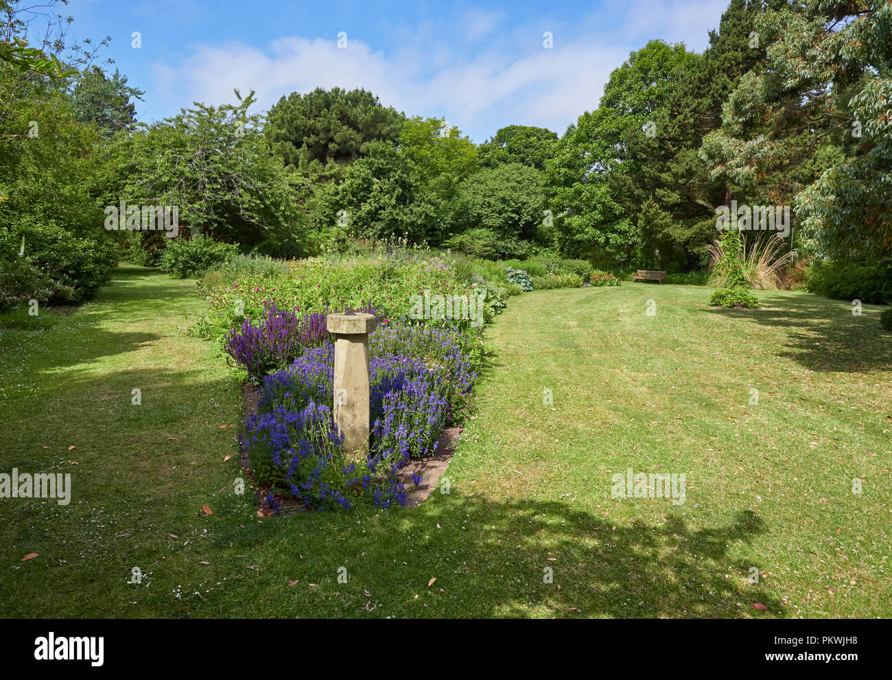 A sin dial stands proud in one of the borders in the Peace Garden, at ...