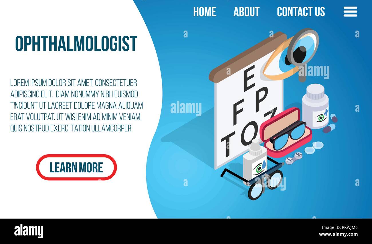 Ophthalmologist concept banner, isometric style Stock Vector Image ...