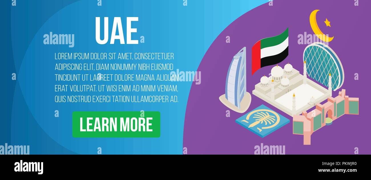 UAE concept banner, isometric style Stock Vector Image & Art - Alamy