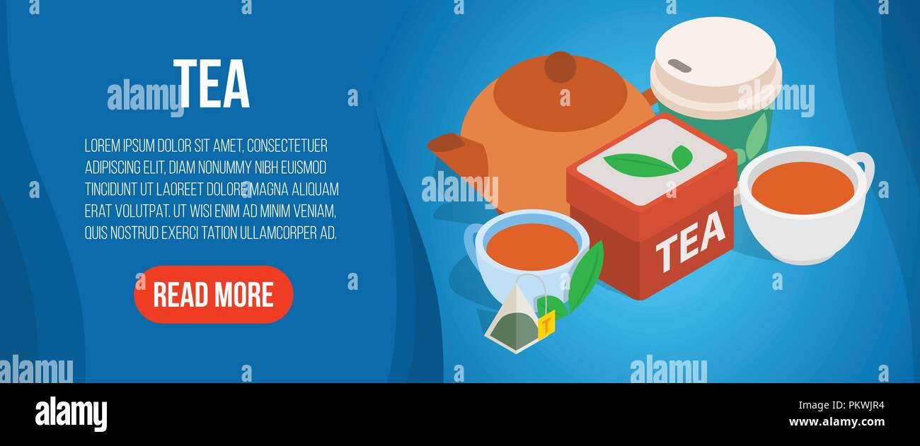 Tea concept banner, isometric style Stock Vector Image & Art - Alamy